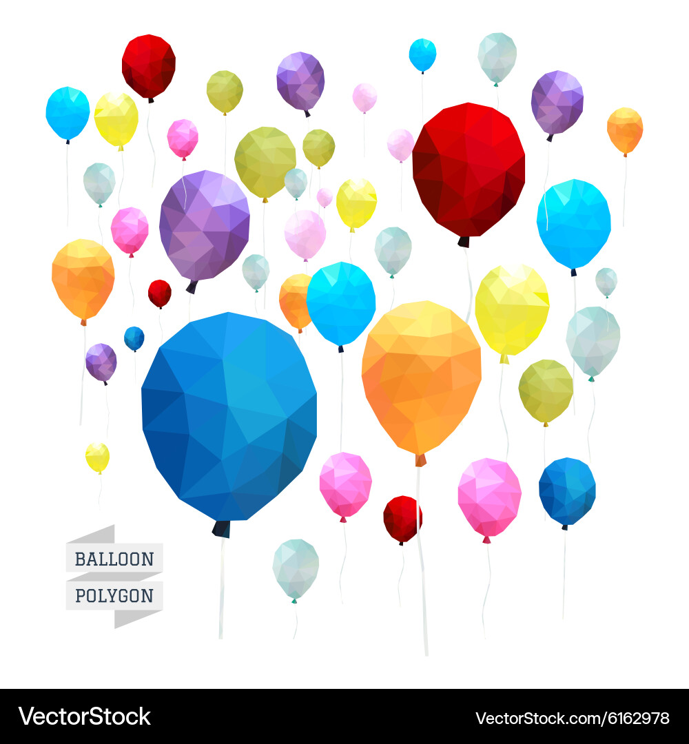 Balloon polygon Royalty Free Vector Image - VectorStock