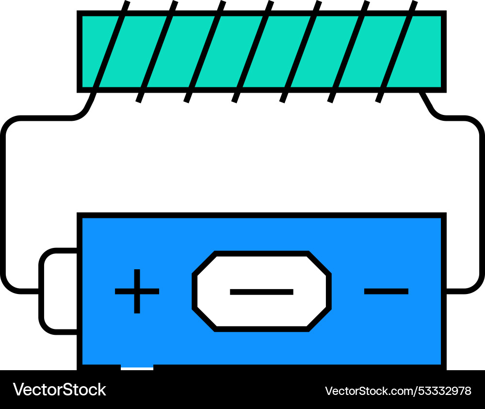 Battery electromagnetic icon color Royalty Free Vector Image