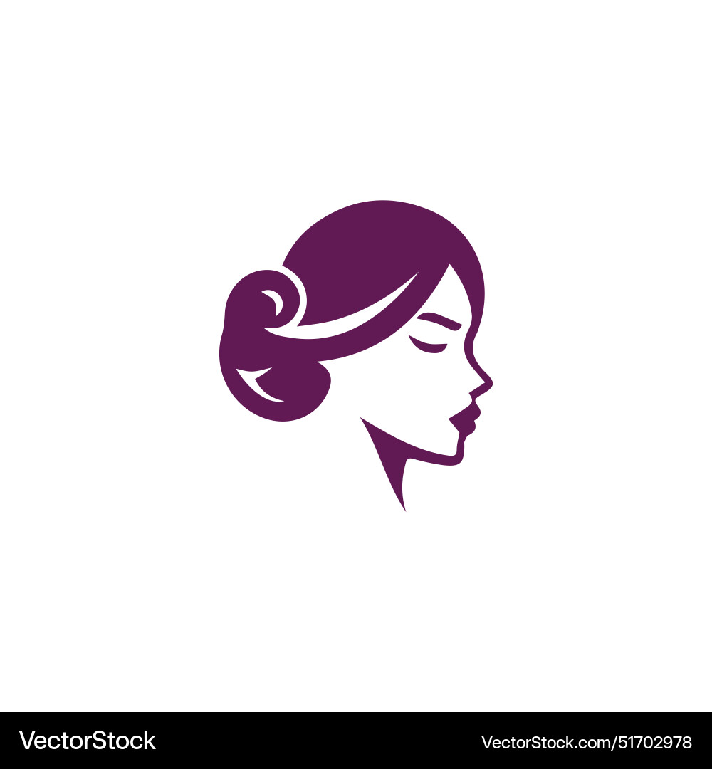 Beautiful girl logo Royalty Free Vector Image - VectorStock