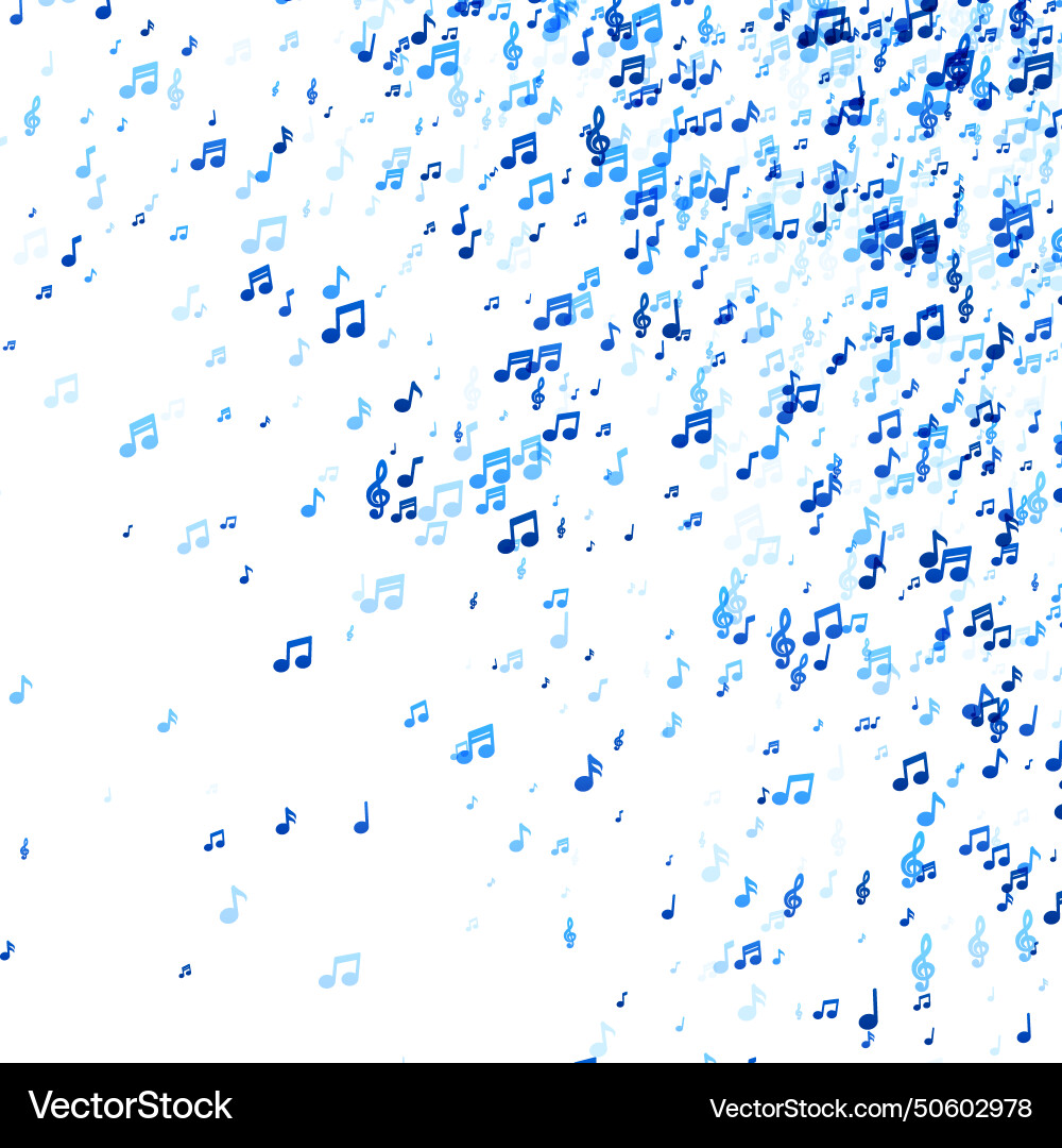 Blue musical notes on white Royalty Free Vector Image