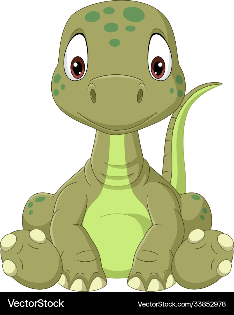 Cartoon Baby Brontosaurus Dinosaur Royalty Free Vector Image