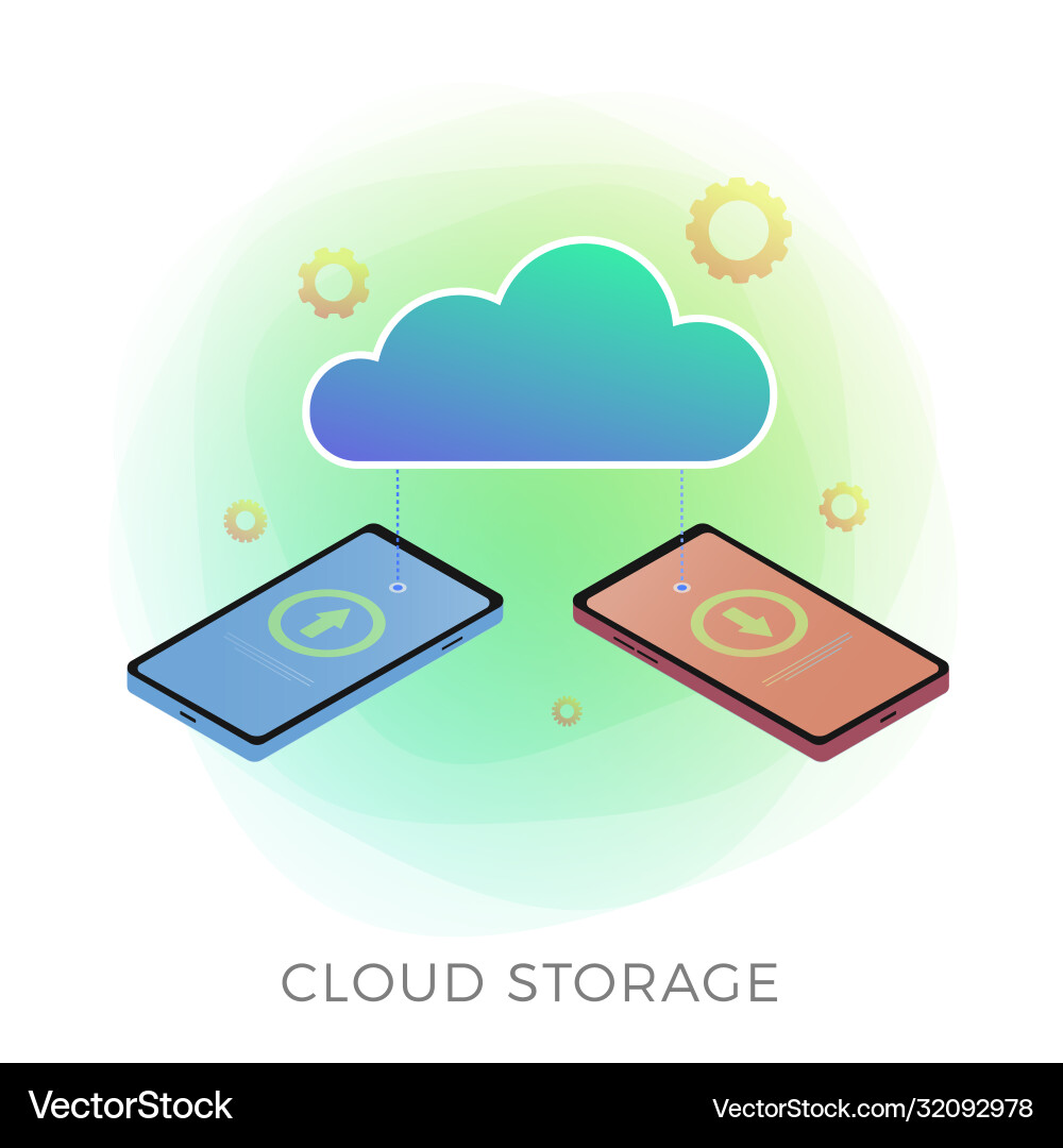 Cloud storage isometric icon concept Royalty Free Vector