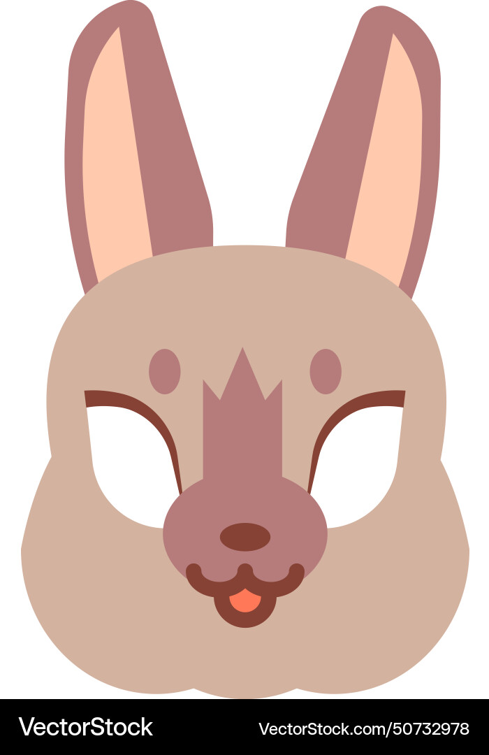 Funny rabbit mask animal kid party face Royalty Free Vector