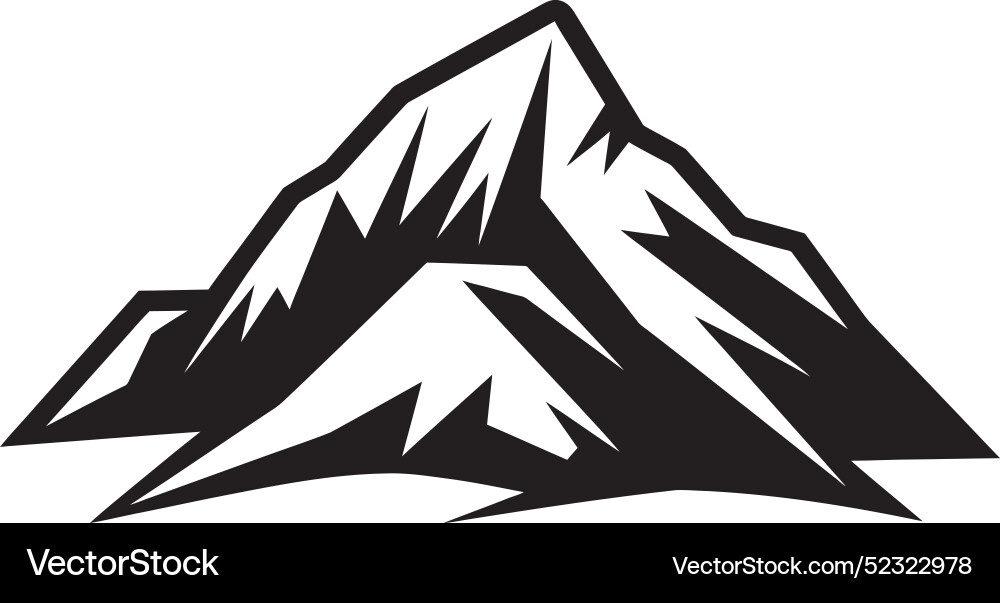Obsidian peaks mountain silhouette Royalty Free Vector Image