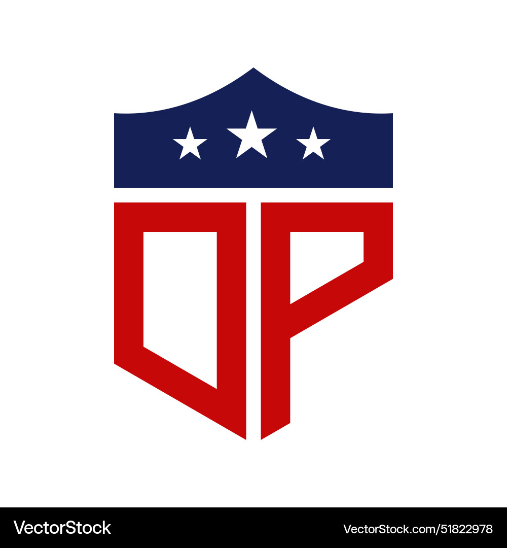 Patriotic dp logo design letter Royalty Free Vector Image