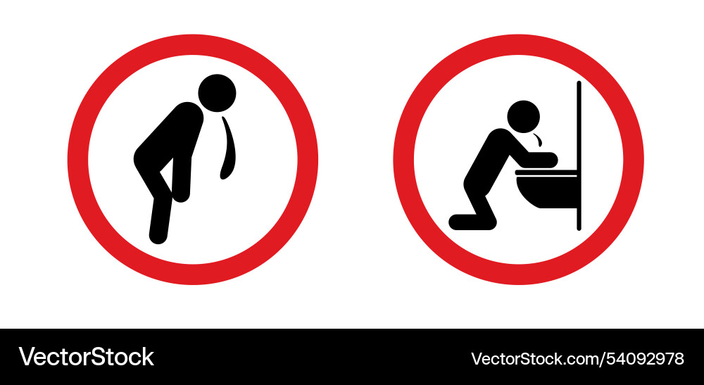 Prohibition vomit icon no vomiting hangover Vector Image
