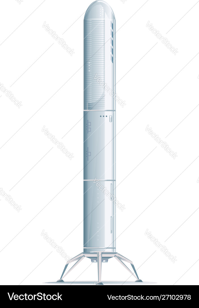 Space Rakete stehen isoliert Lizenzfreies Vektorbild