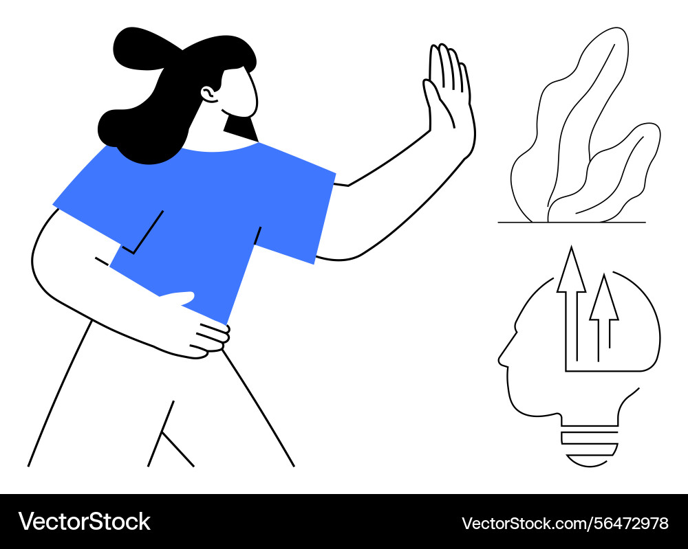 Woman setting boundaries with determination Vector Image