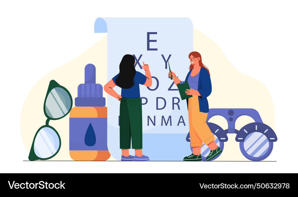 Women with ophthalmology Royalty Free Vector Image