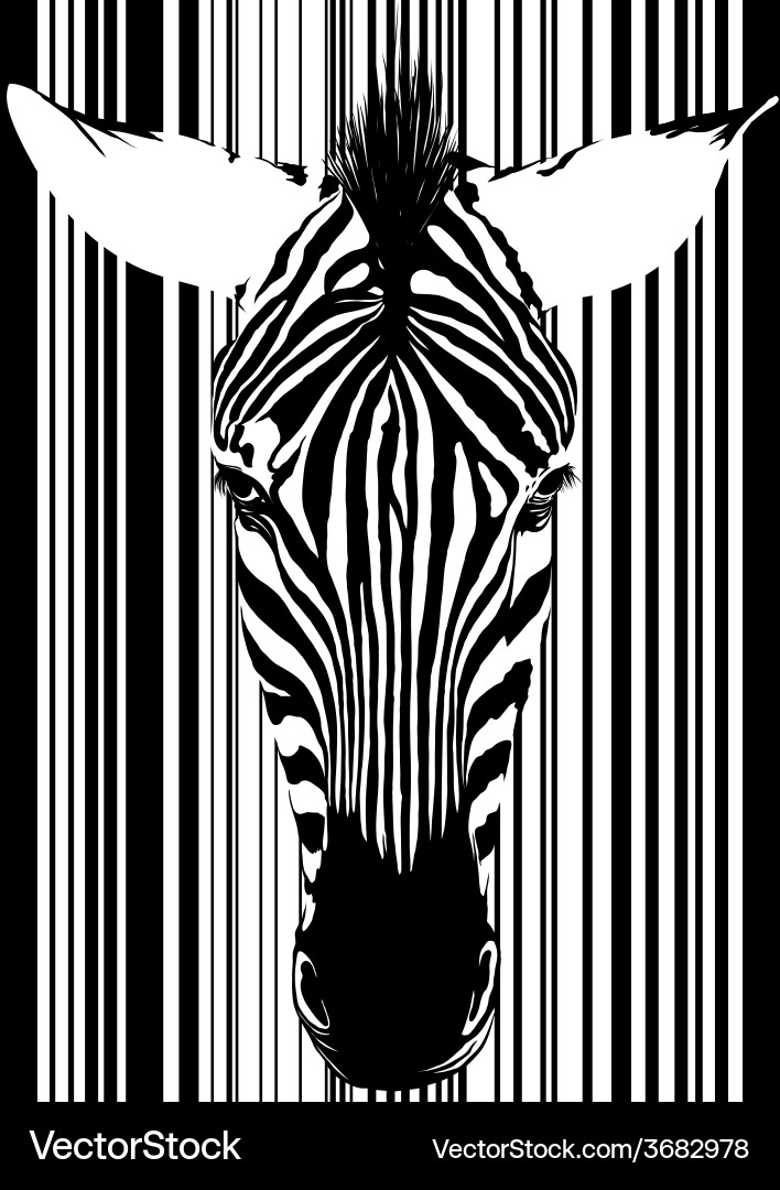Zebra barcode face Royalty Free Vector Image - VectorStock