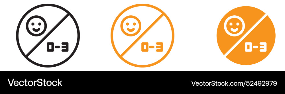 Age restriction sign icon for child safety Vector Image