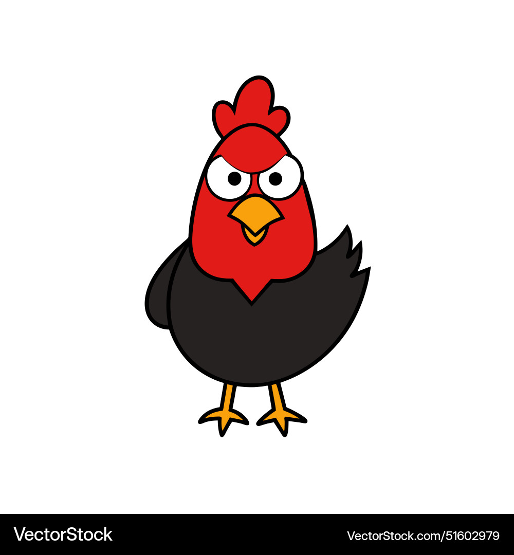 Australorp chicken angry icon Royalty Free Vector Image