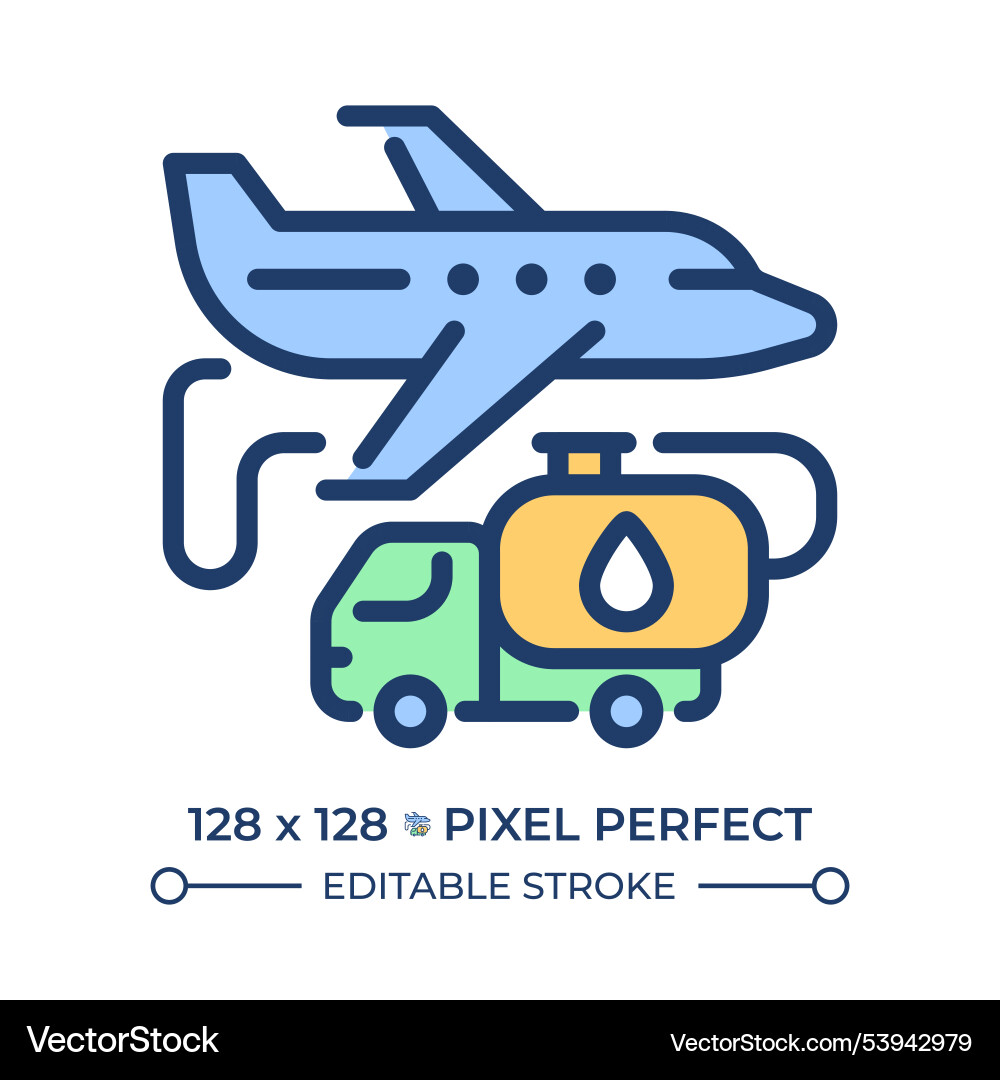 Aviation fuel rgb color icon Royalty Free Vector Image