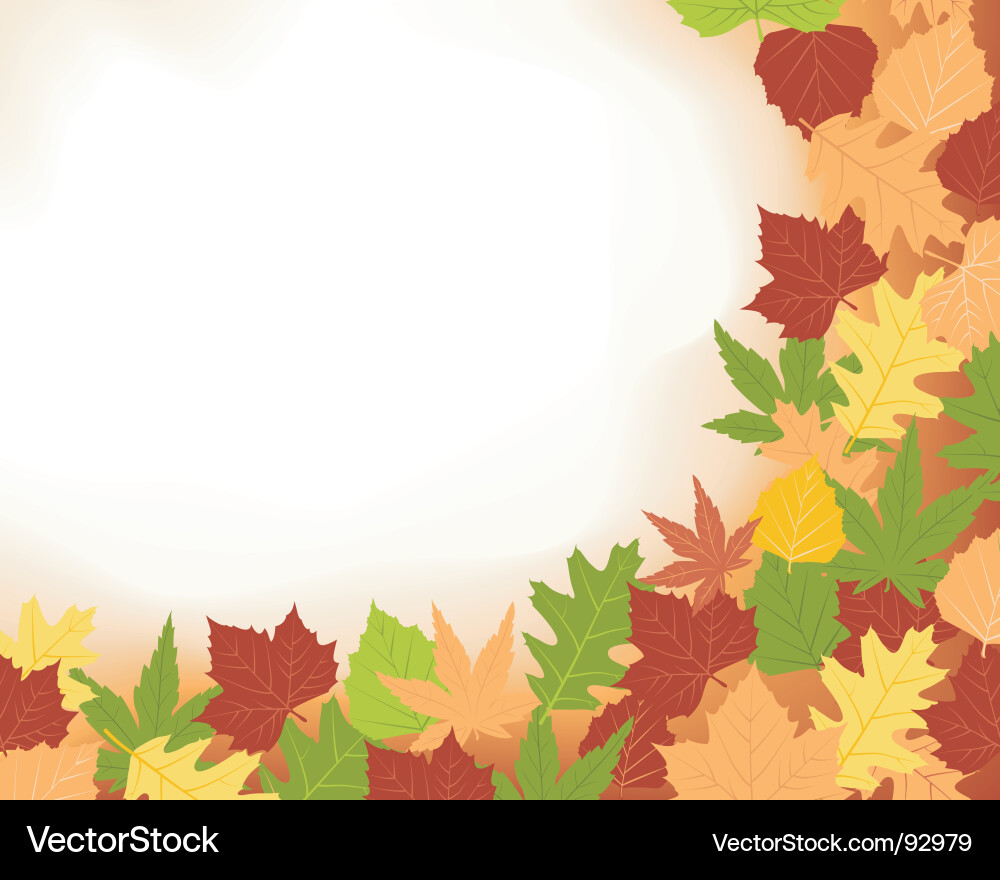 Colorful frame of fall leaves Royalty Free Vector Image