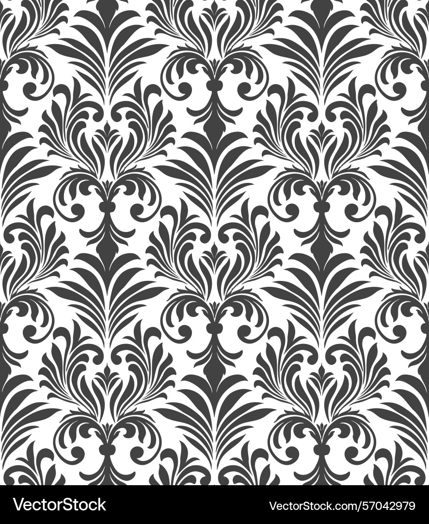 Damask pattern seamless wallpaper Royalty Free Vector Image