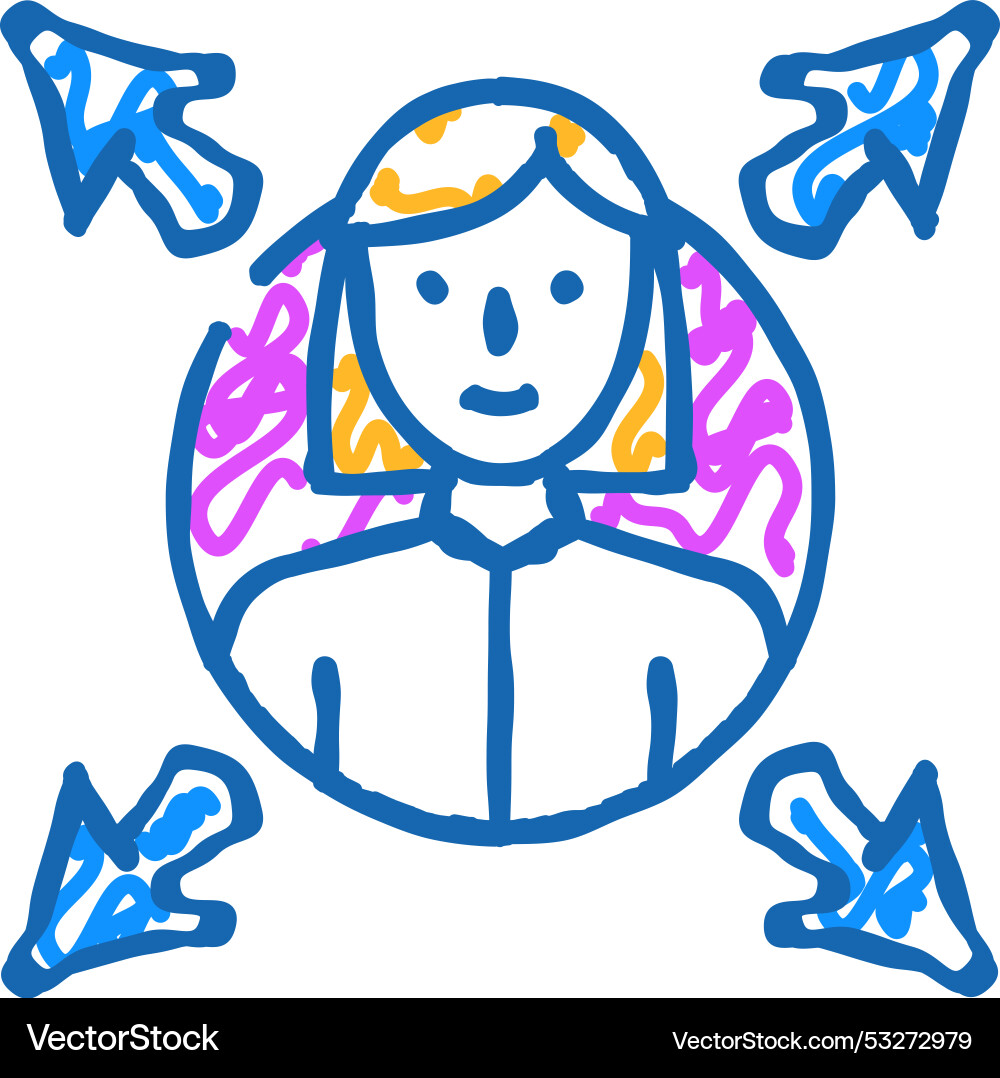 Direction choice icon doodle Royalty Free Vector Image