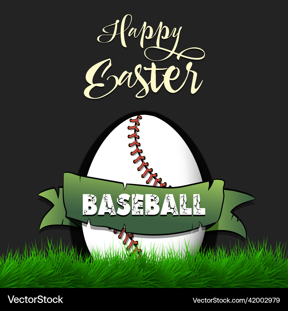 Happy easter egg in the form of a baseball ball Vector Image