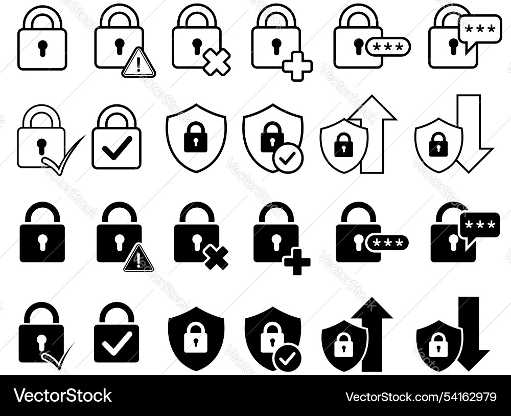 Icon lock padlock secure encryption protection Vector Image