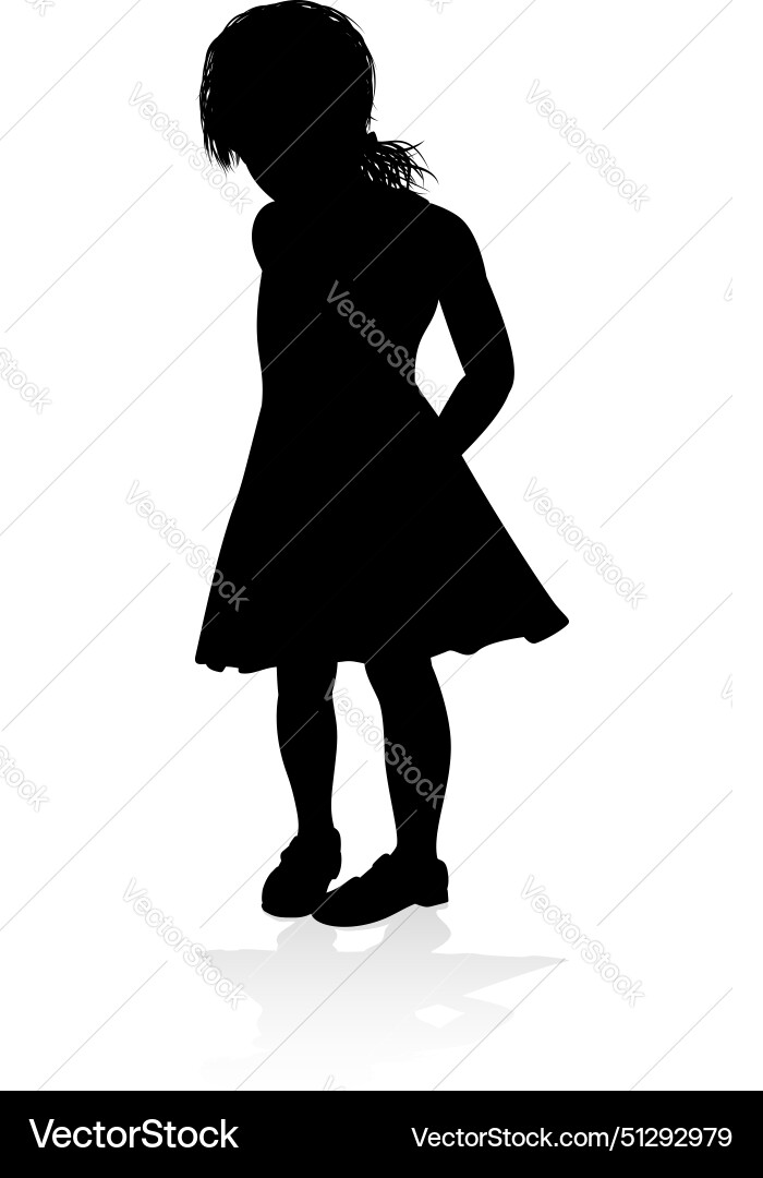 Kid child silhouette Royalty Free Vector Image