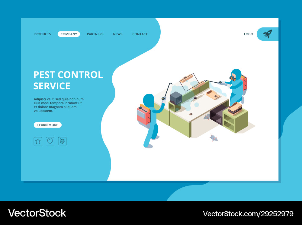 Pest landing insecticide professional service Vector Image