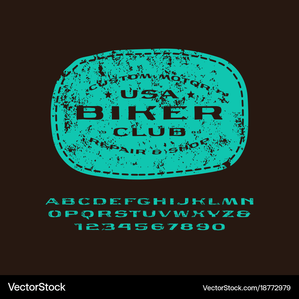 Sans serif extended font handmade Royalty Free Vector Image