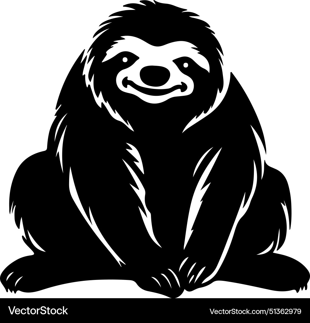 Sloth silhouette white background Royalty Free Vector Image