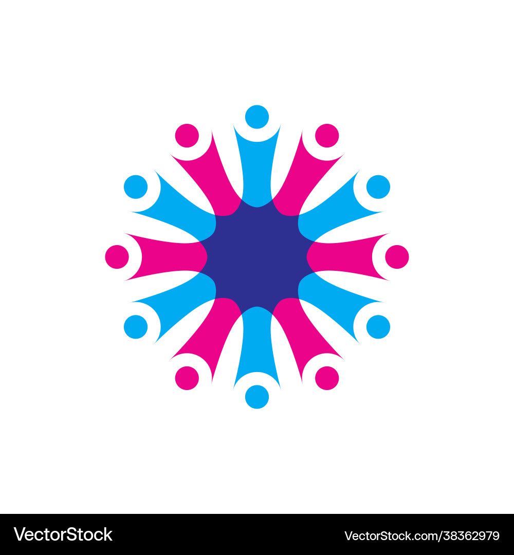 Twelve people overlapping family team work Vector Image