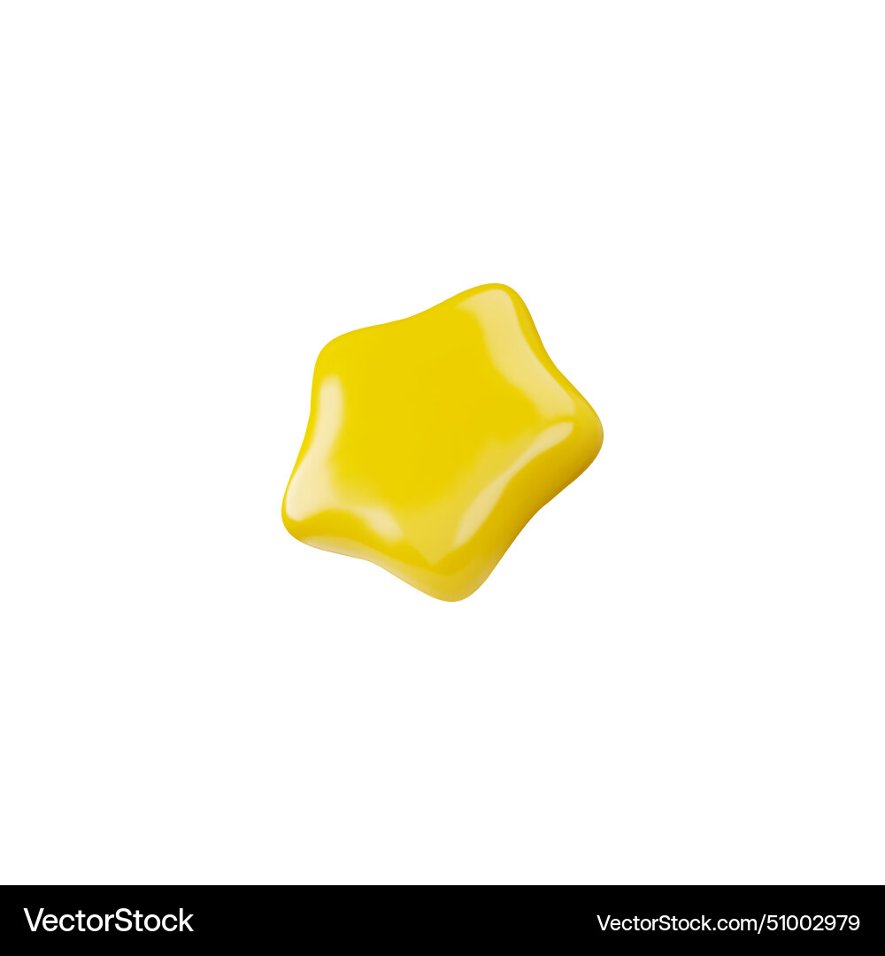 Yellow star realistic 3d icon golden Royalty Free Vector