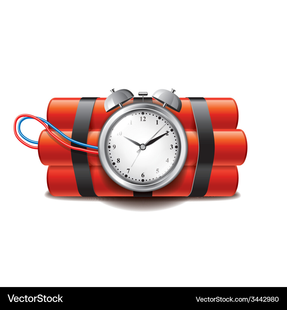 Bomb clock timer isolated Royalty Free Vector Image