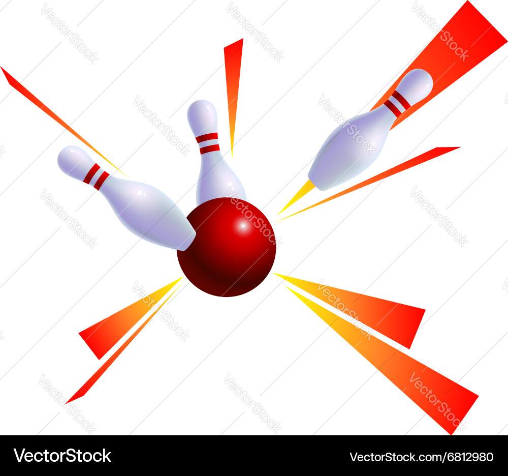 Bowling strike Royalty Free Vector Image - VectorStock