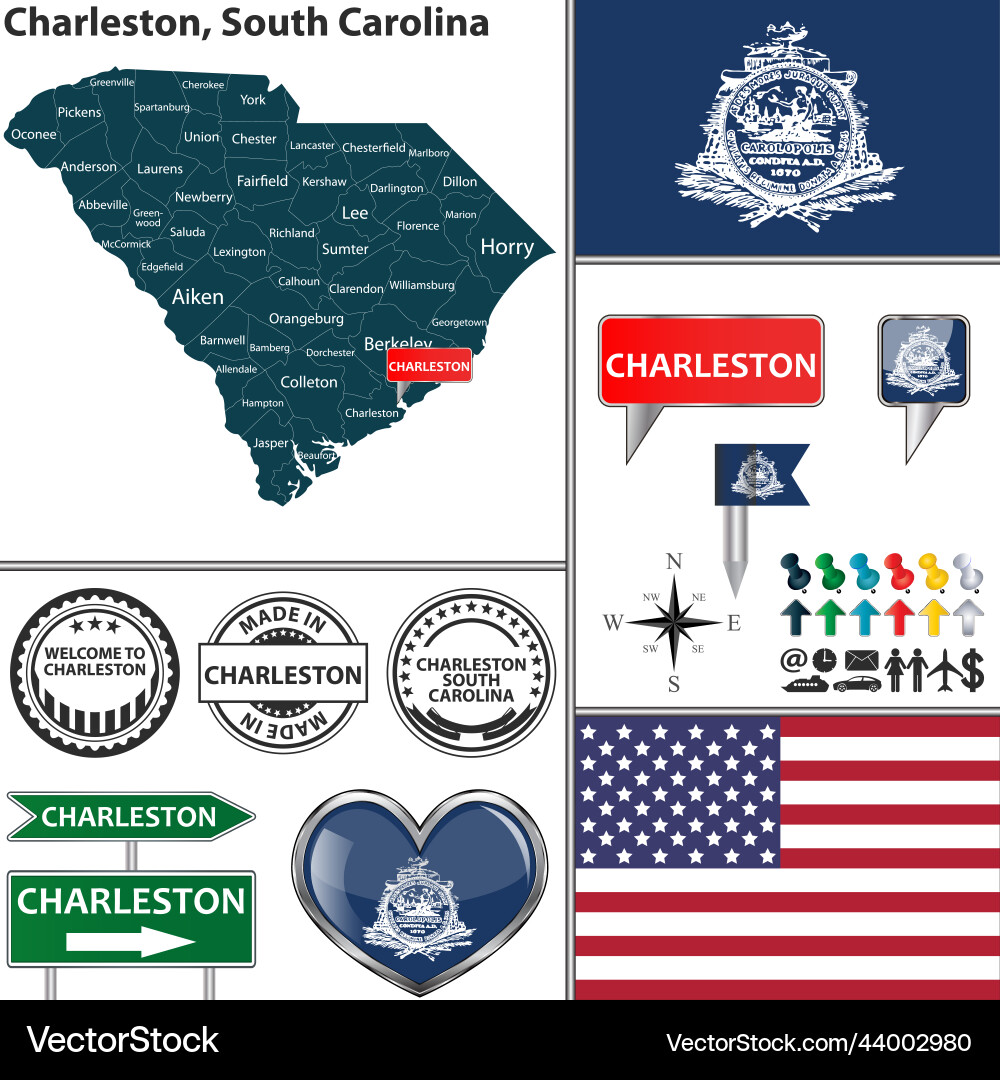 Charleston south carolina Royalty Free Vector Image