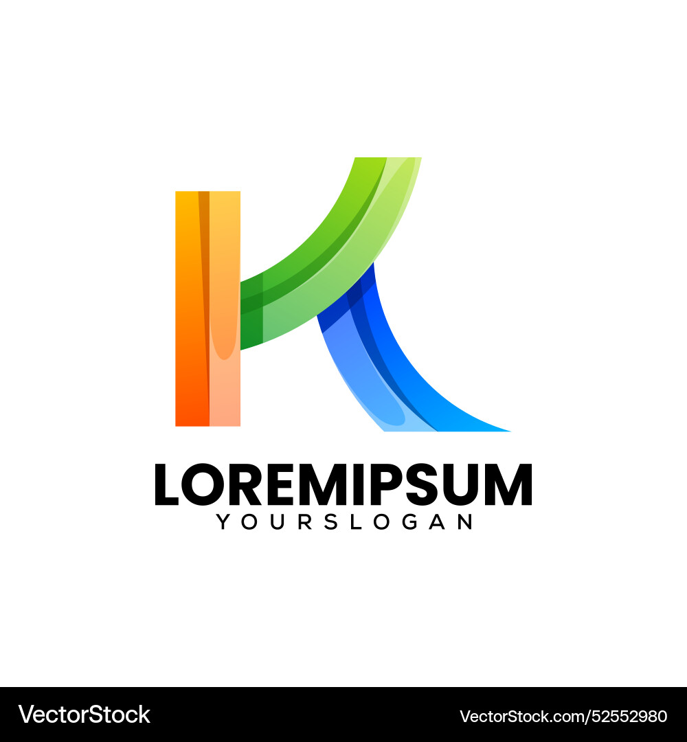 Colorful letter k icon logo design Royalty Free Vector Image