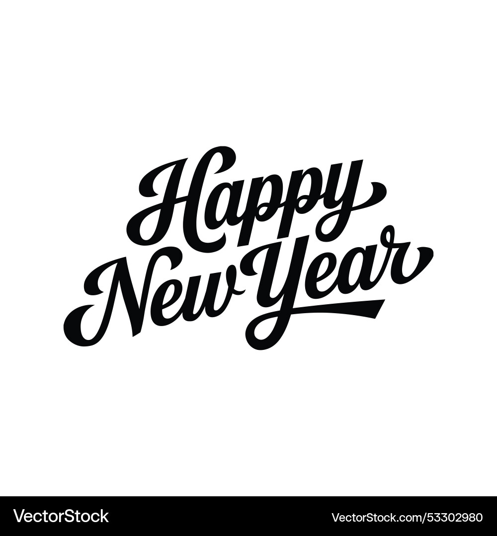 Happy new year silhouette design Royalty Free Vector Image