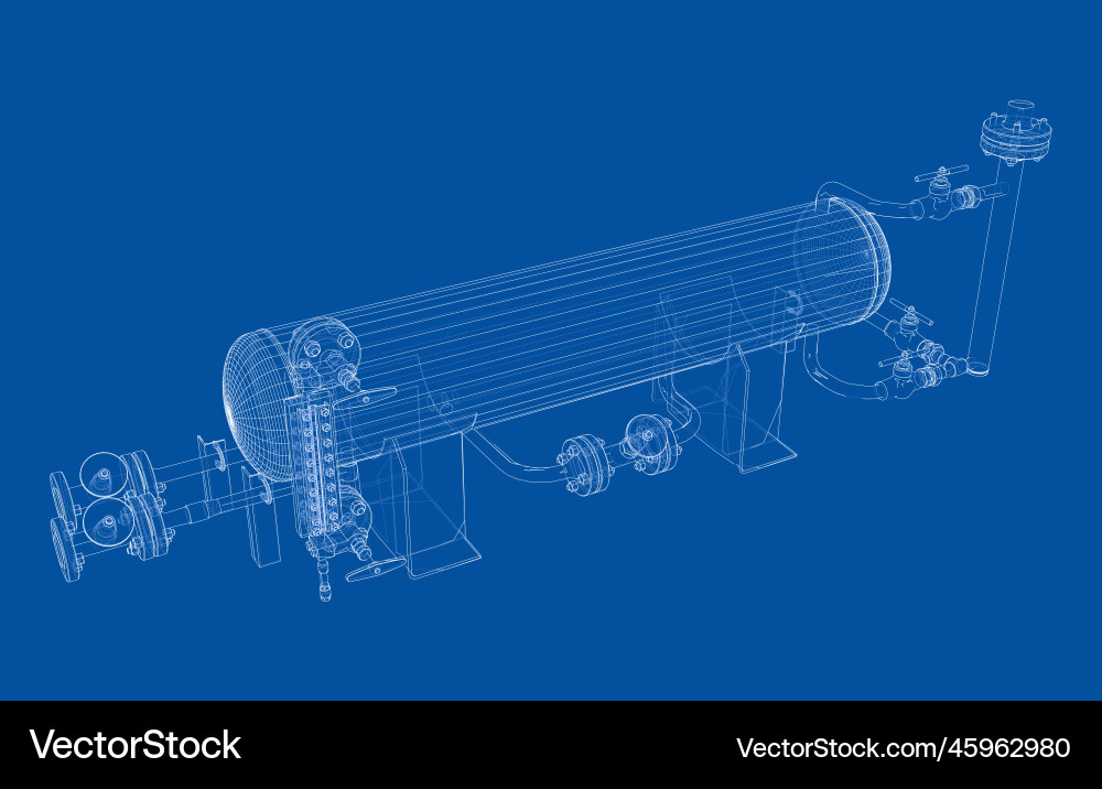 Industrial tank with valves Royalty Free Vector Image