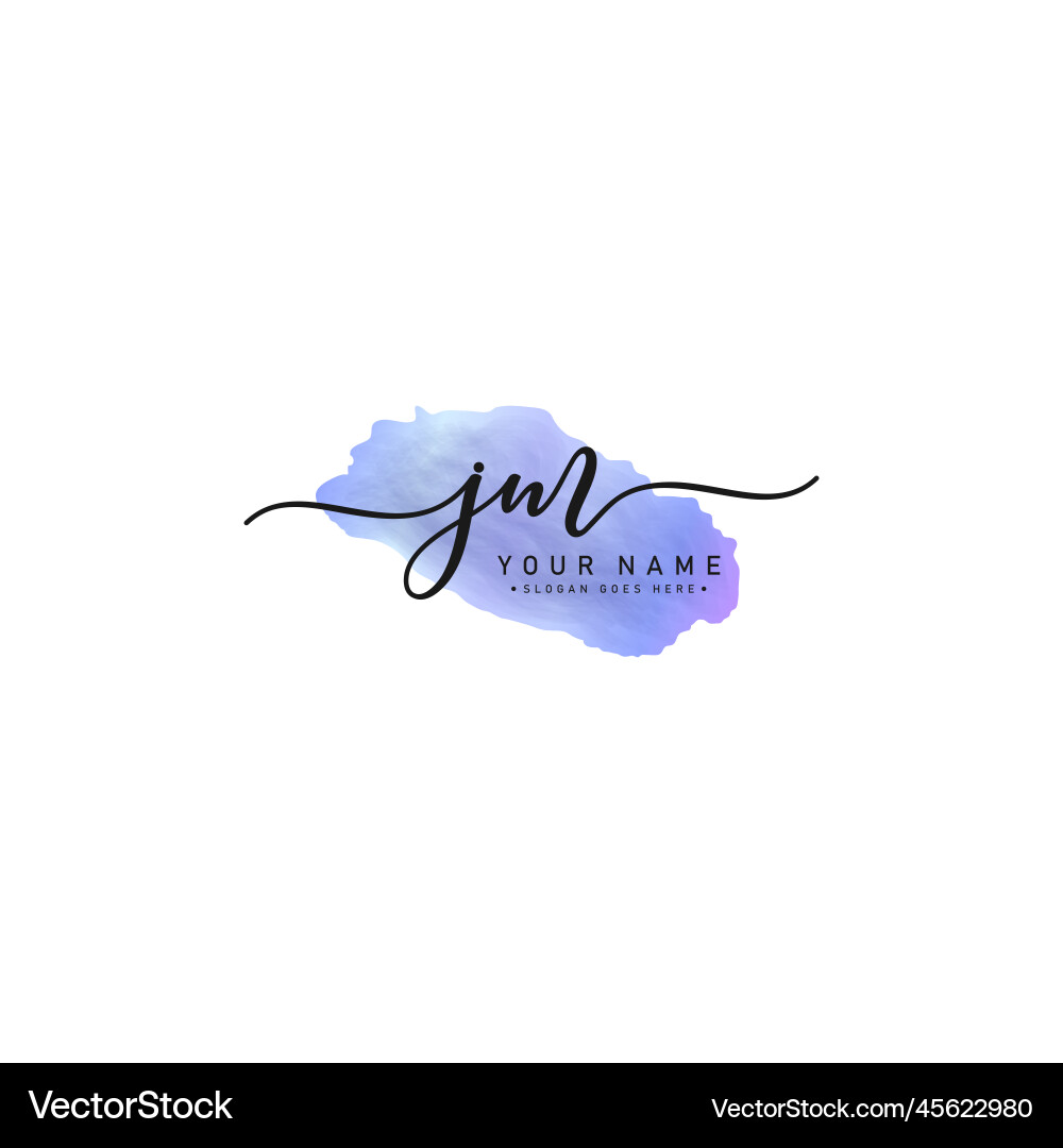 Jm initial logo in signature style template Vector Image