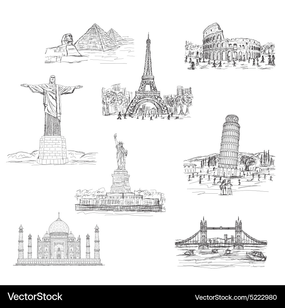 Landmarks Royalty Free Vector Image - VectorStock