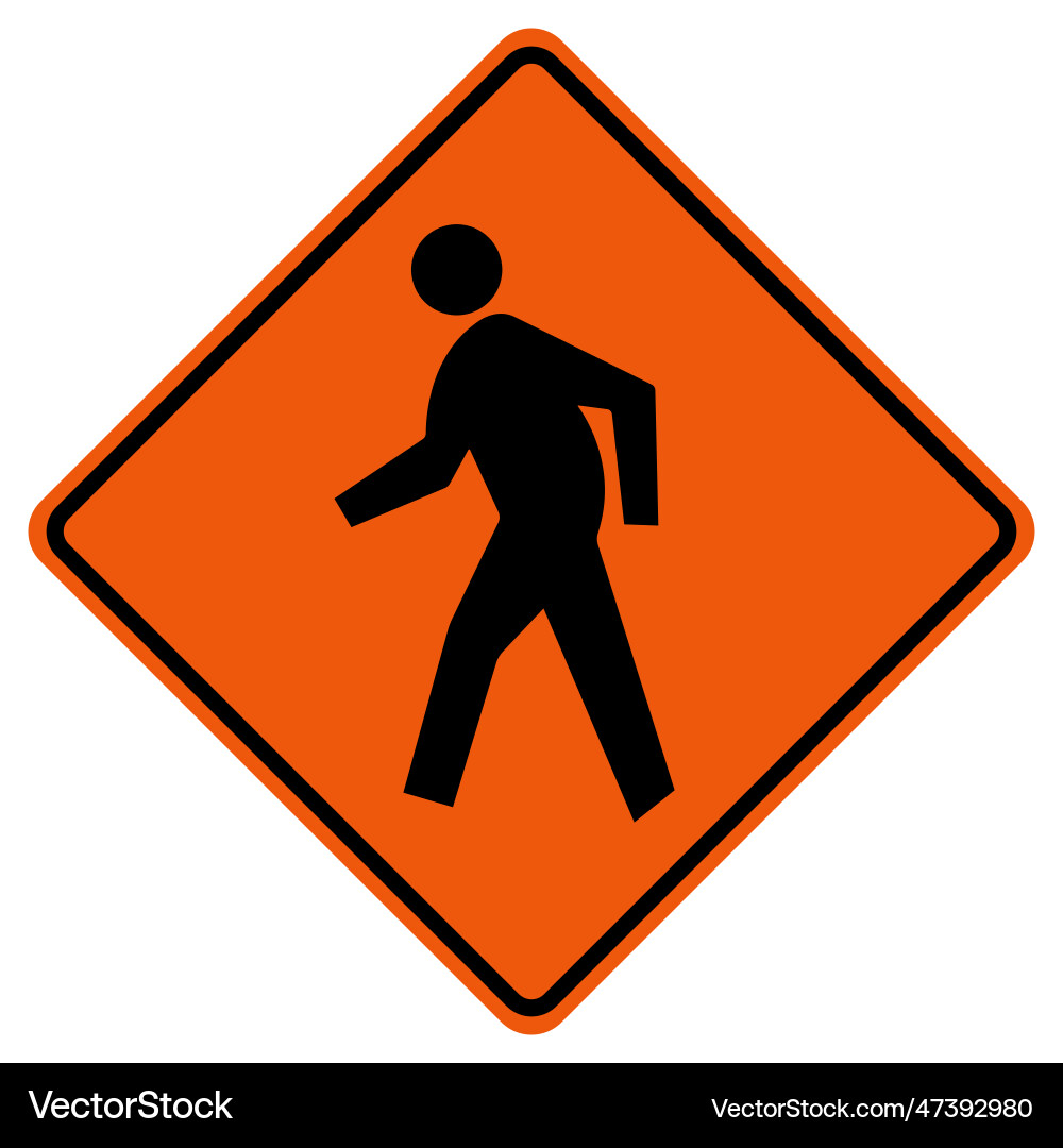 Pedestrian Crossing Sign Royalty Free Vector Image