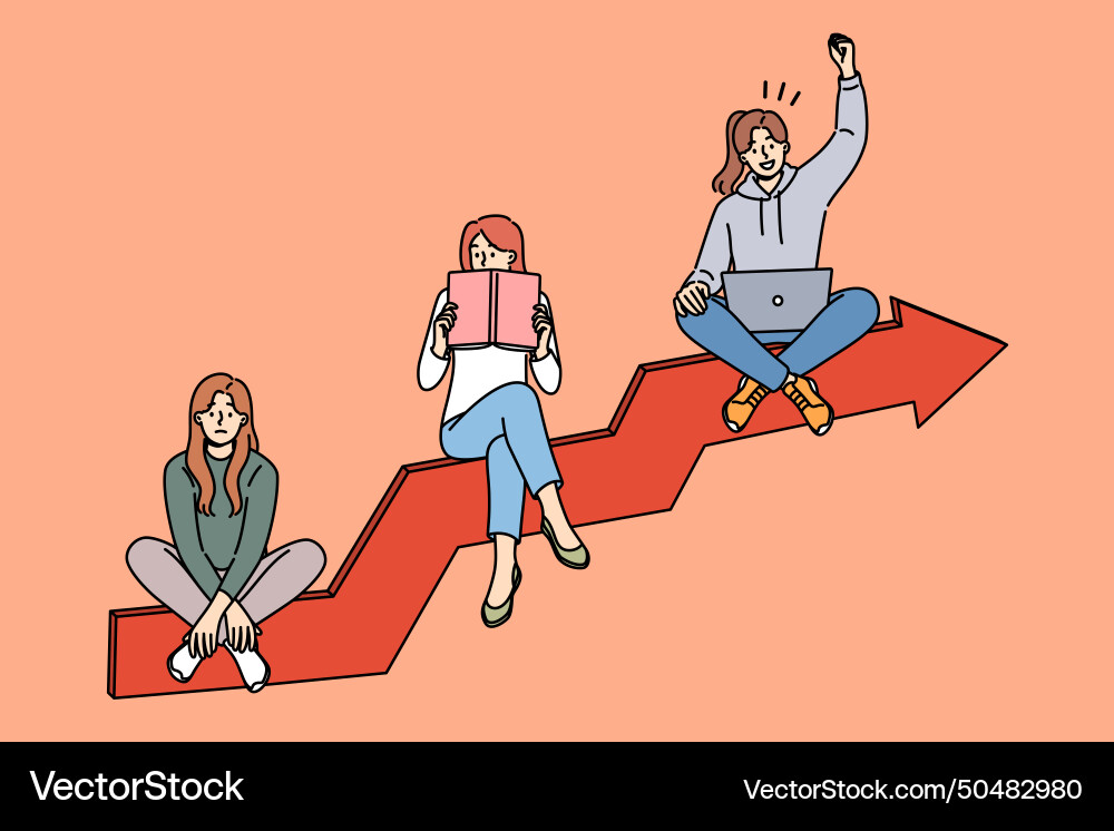 Personal development of woman getting good Vector Image