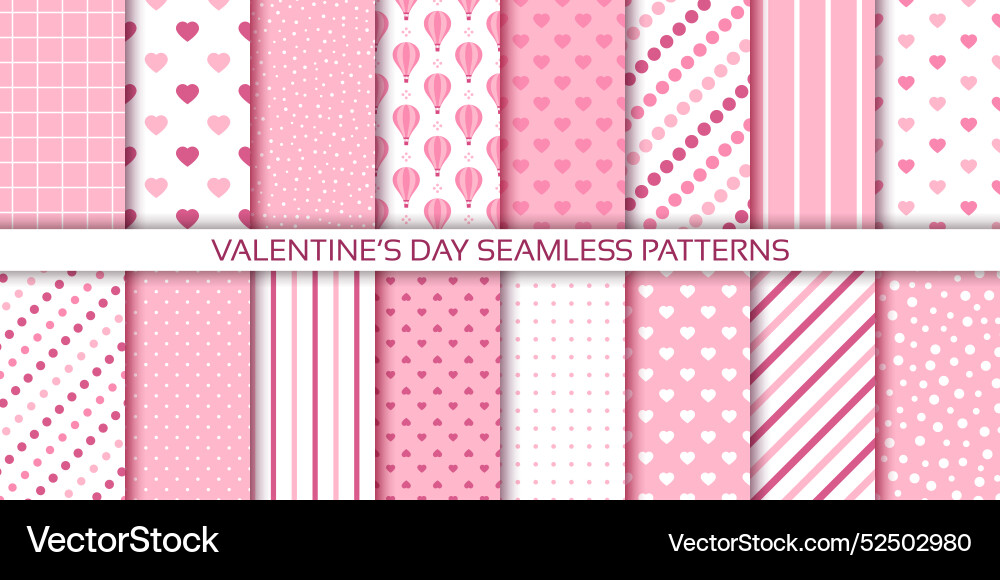 Pink seamless background valentines day pattern Vector Image