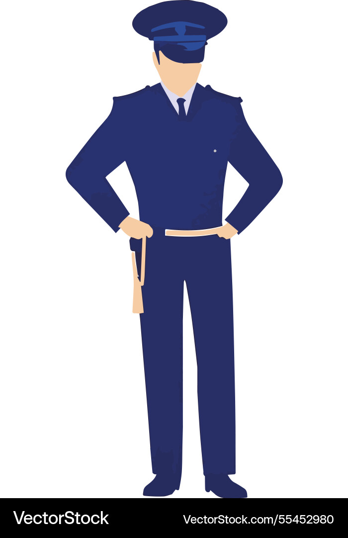 Policeman silhouette Royalty Free Vector Image