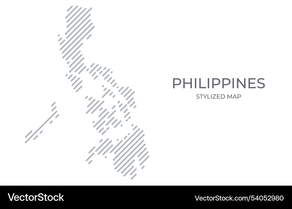 Stylized linear map of philippines Royalty Free Vector Image