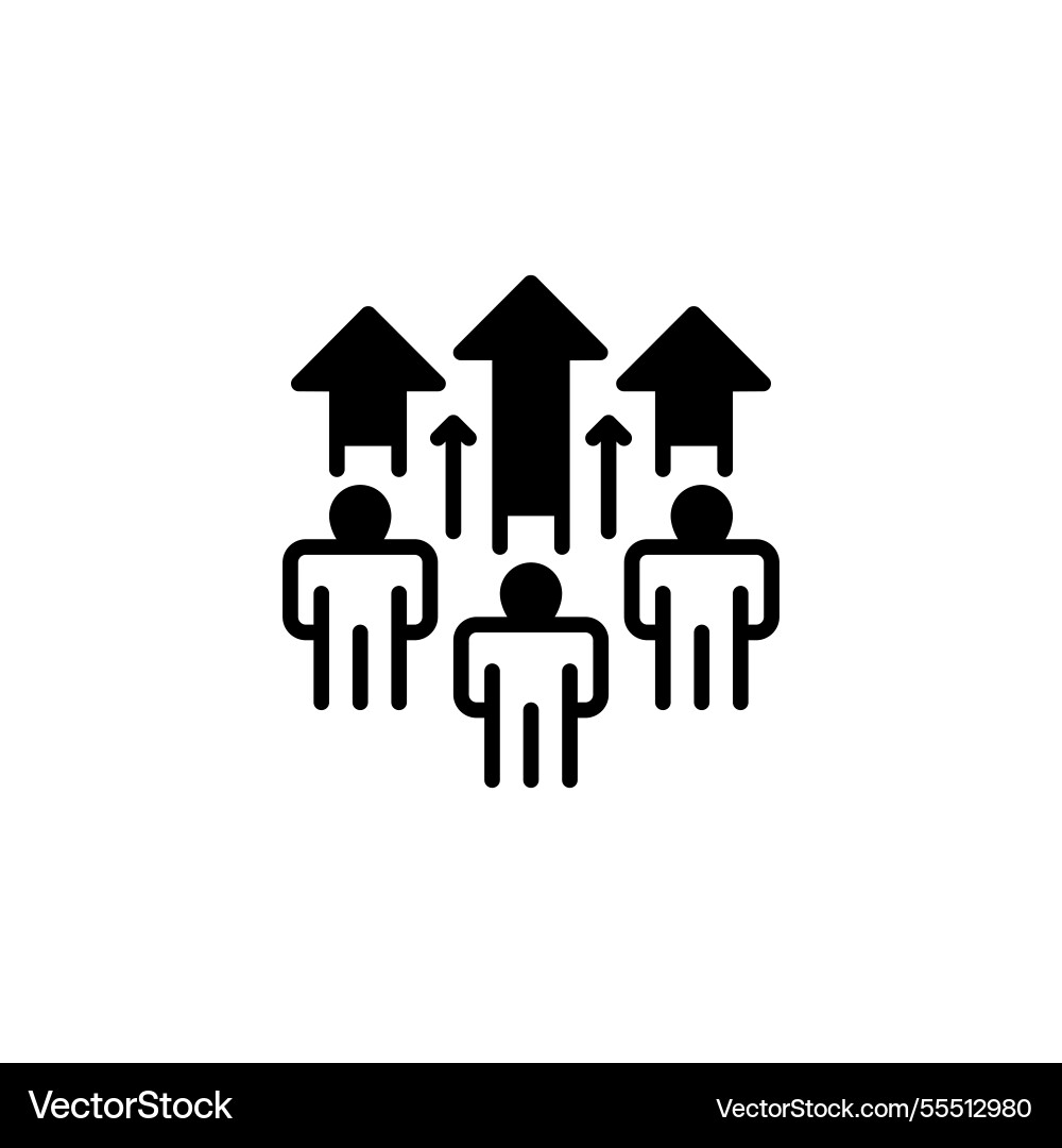 Team progress glyph icon linear style sign Vector Image