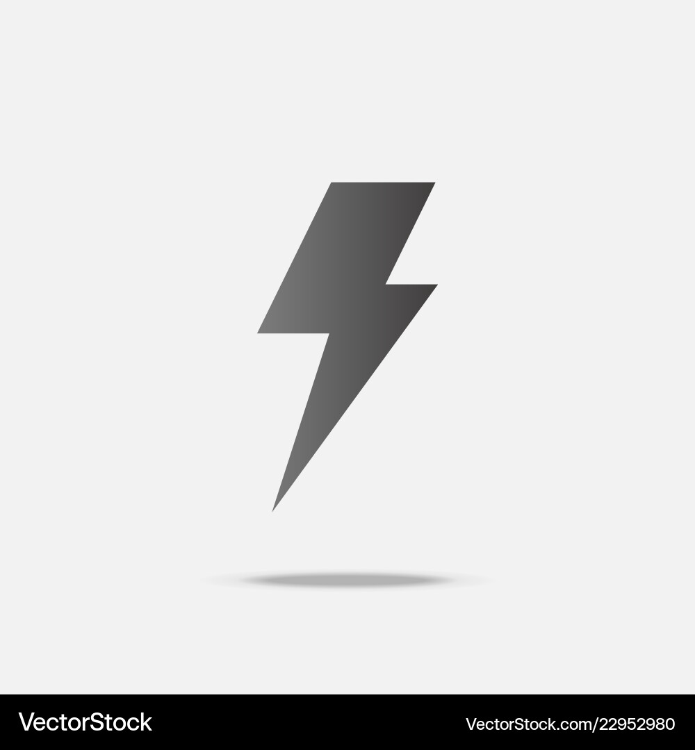 Thunder bolt flat design with shadow Royalty Free Vector