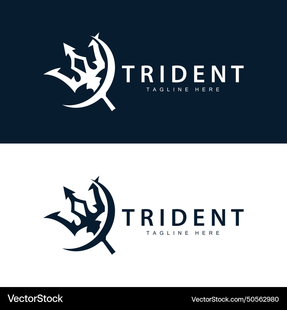 Trident logo design spear weapon sea king Vector Image