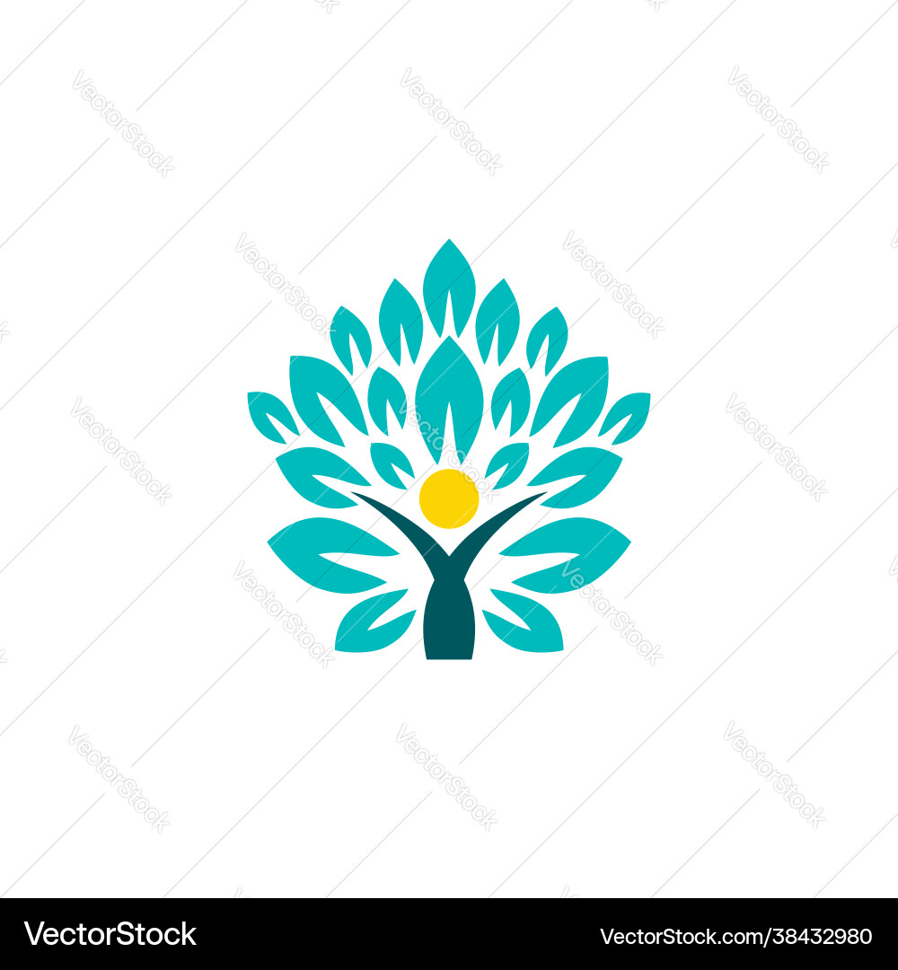 Wellness Tree Health Logo Concept Royalty Free Vector Image