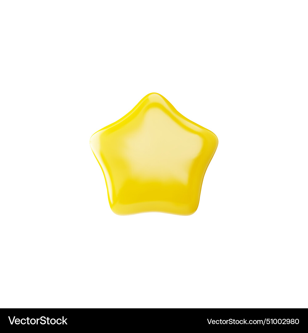 Yellow star realistic 3d icon golden Royalty Free Vector