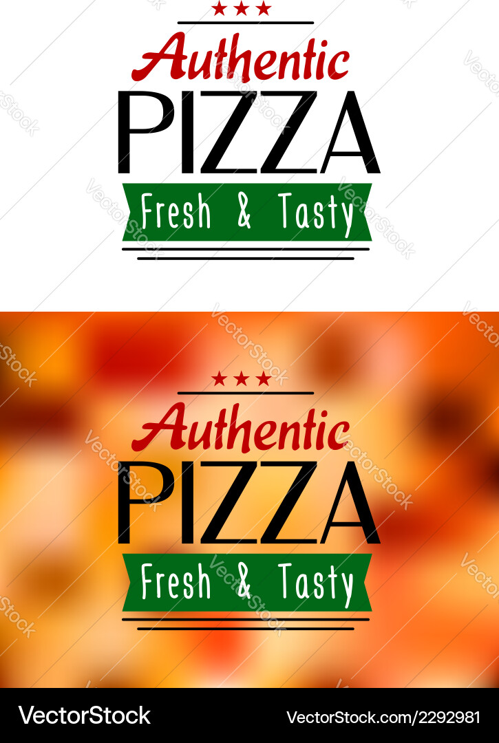Authentic pizza labels Royalty Free Vector Image