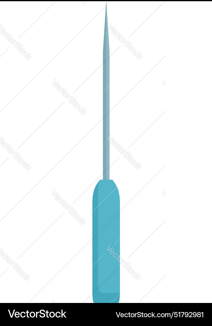 Awl with blue handle standing on white background Vector Image
