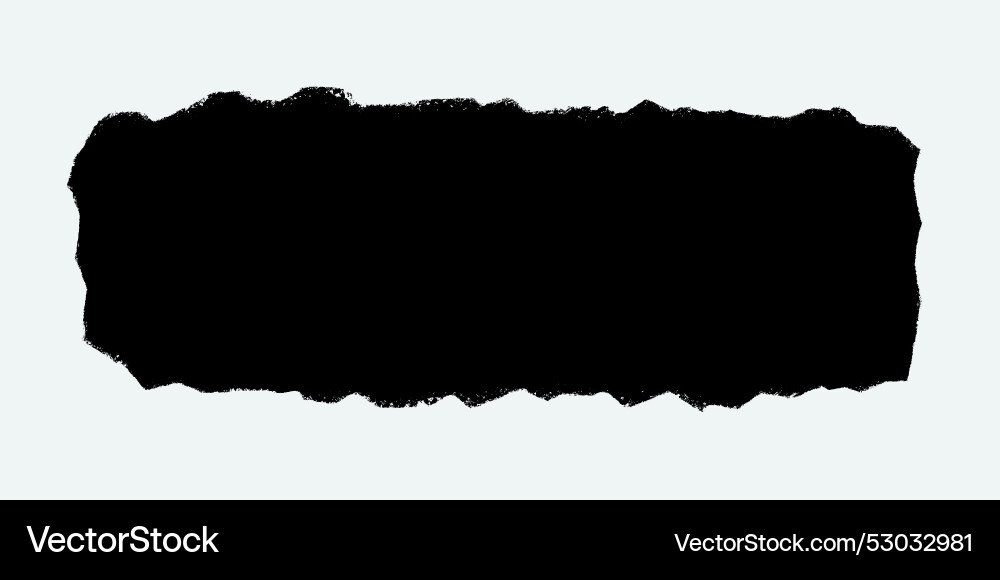Black rectangle with grunge torn edges rough Vector Image