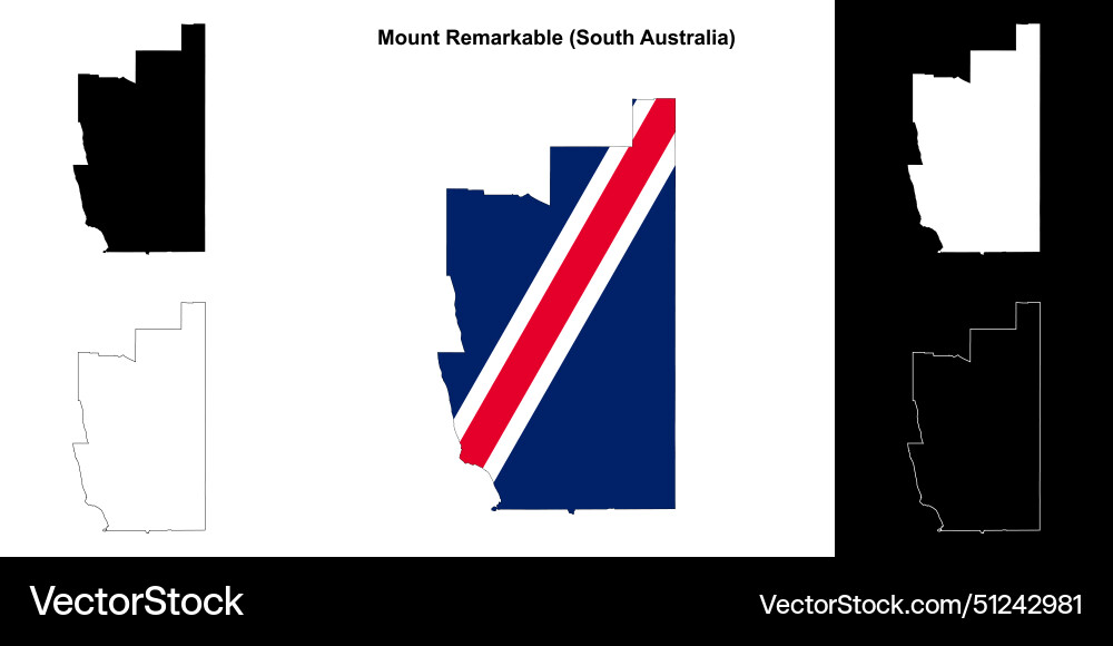 Mount remarkable outline map – Royalty-Free Vector | VectorStock